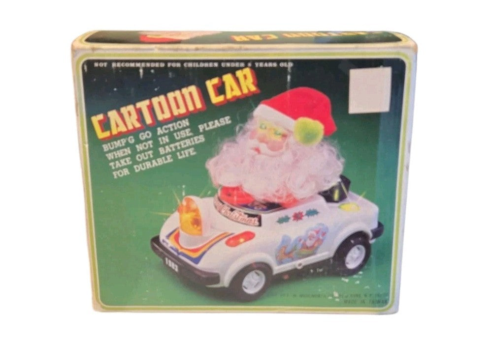 Vintage Cartoon Car Bump 'N' Go-Santa Claus ORIGINAL Box White Elephan ...