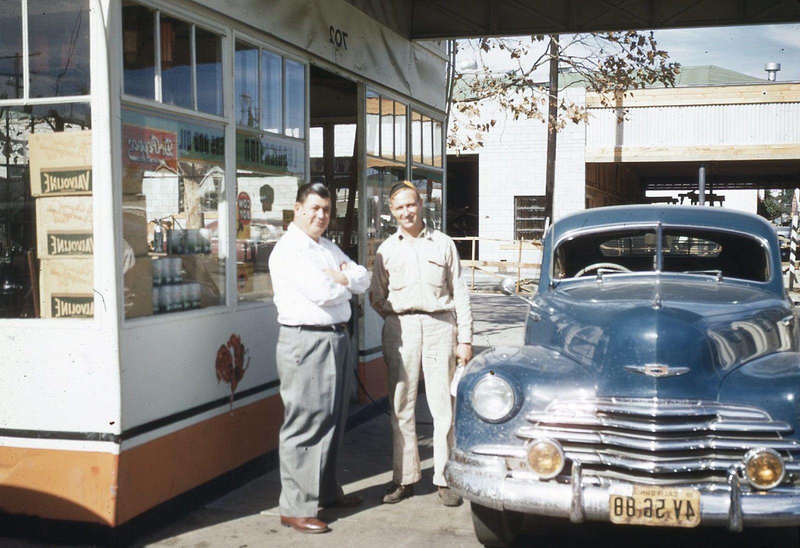 Vtg California 1950s Gas Station / Mechanic Shop CHEVY Chevrolet Car P ...