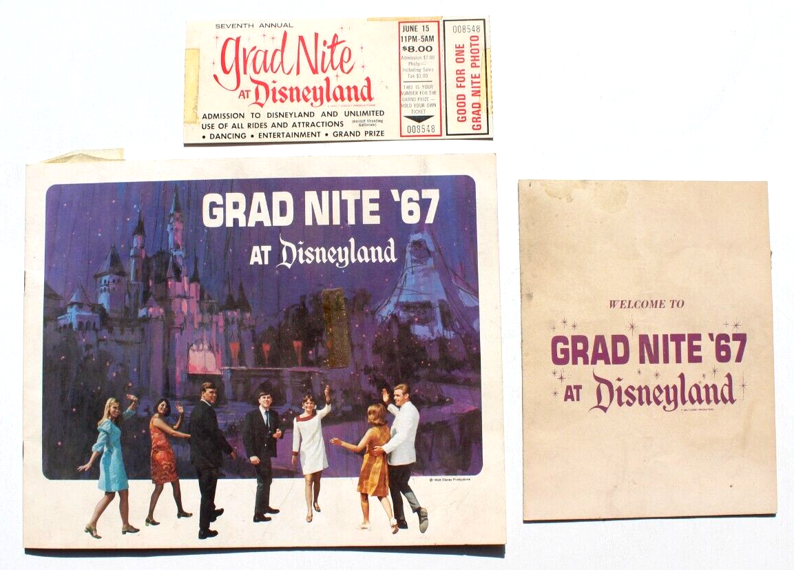 VTG 1967 Disneyland grad nite Bundle Nite to Remember GRADUATION Party ...