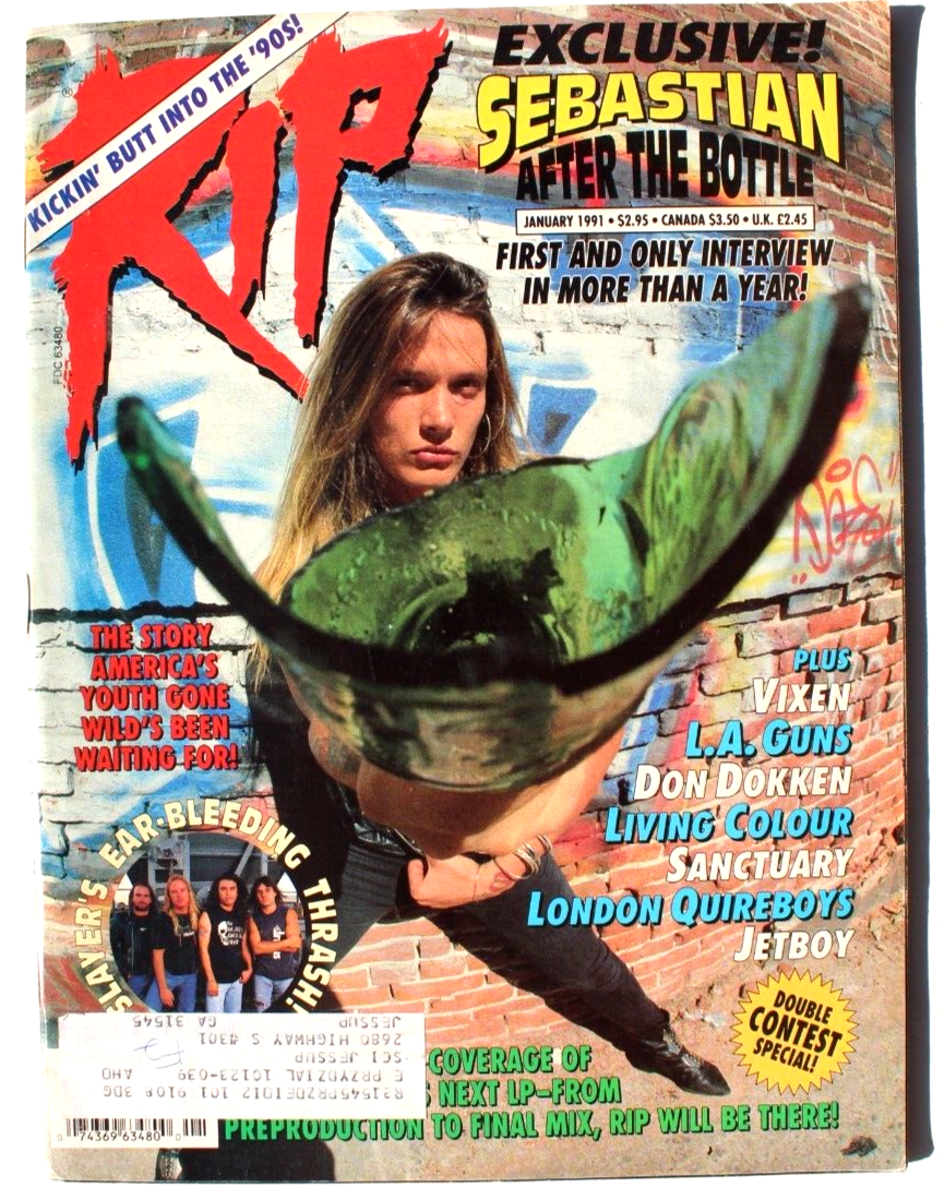 Vtg JANAURY 1991 RIP Magazine - Sebastian Bach VIXEN L.A. Guns W/ Cent ...